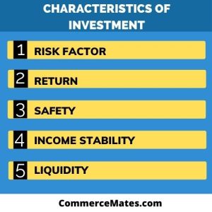 Investment: Characteristics, Features, and Importance